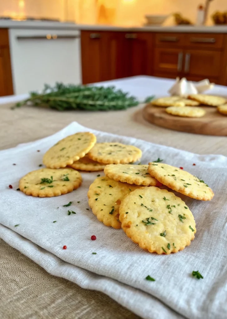 Garlic and Herb Chickpea Flour Snack Crackers - Recipes Horizon