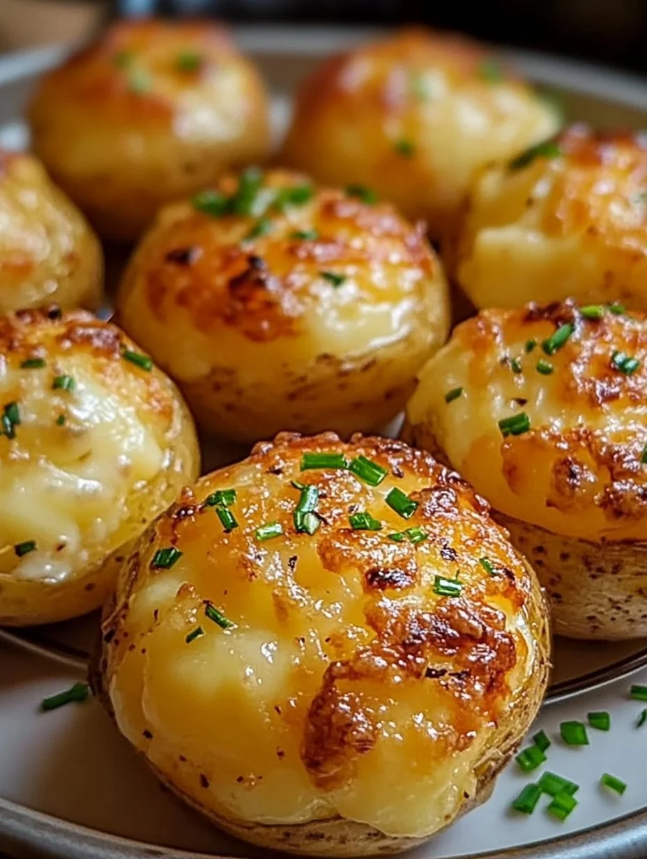 Crispy Potato & Cheese Bombs with Garlic Butter