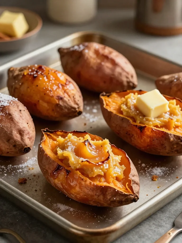 Moist Cinnamon Butter Baked Sweet Potatoes